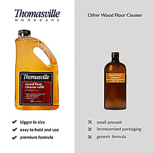 THOMASVILLE WOOD FLOOR CLEANER REFILL - Use on Hardwood, Laminated or Faux Finished Floors. Shine Restorer Protector, Surface Cleaner House Cleaning Supplies Home Improvement, Natural, Cuts Grease