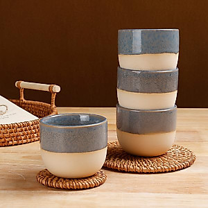 ZEBERBO Ceramic Espresso Cups Set of 4, 5oz Espresso Coffee Mugs, Special Glazed Demitasse Cups Expresso Coffee Cup for Espresso Machine