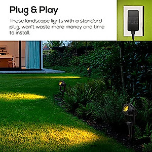 FMART LED Landscape Lights 3Wx5 Outdoor Landscape Spotlights, Landscape Lighting COB Waterproof Garden Pathway Lights Walls Trees Flags Spotlights with Spike Stand, 2700K Warm White, 5Pack, UL Plug