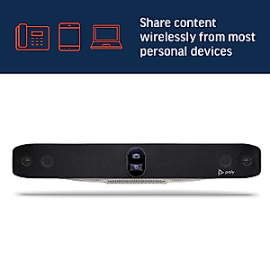 Poly - Studio X70 Video Bar + TC8 Touch Controller (Plantronics + Polycom) - Premium 4K Audio & Video Conferencing for Large Conference Rooms - Camera, Speakers, Mics - Works with Teams, Zoom & More