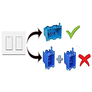Youngzuth 2 Gang Smart Light Switch, 2.4Ghz Wi-Fi Dual Smart Switch Work with Amazon Alexa and Google Home,Voice/Remote Control, Timer Setting,Single-Pole,No Hub Required, Applicable to Family/Office