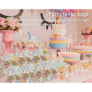 Zulihoia Christmas 100 PCS Cellophane Treat Bags, 4" x 6" Cookie Candy Popcorn Bags, Clear Small Gift Bags, Decorative Party Favor Bags