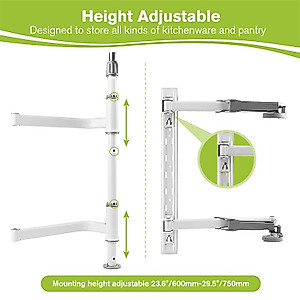 Kinchoix Blind Corner Cabinet Pull Out Organizer, Soft Close Swing Left Pull Out Cabinet Organizer 36inch, Corner Cabinet Lazy Susan for Corner Cabinet Blind Shelf, 2 Tiers Tray, Adjustable Height