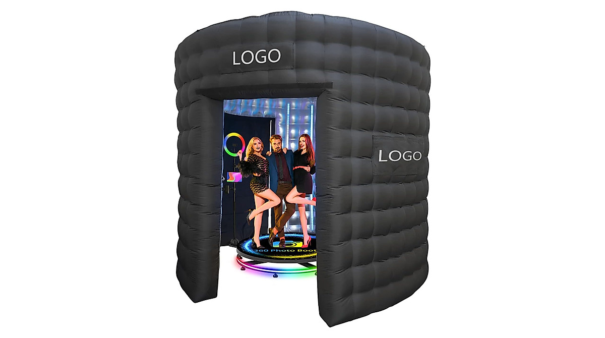 Inflatable 360 Photo Booth Enclosure, RGB Lights Backdrop Photobooth ...
