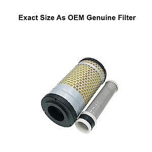 MOWFILL 6C060-99410 Air Filter With 32721-58242 Inner Filter Replace for Kubota K7311-82390 6A100-82630 GA100-82630 Fits B1410 B1610 B2710 B1700 B2100 B2400 B2410 B2630 B3200 B3300 B7300 B7400 B7410