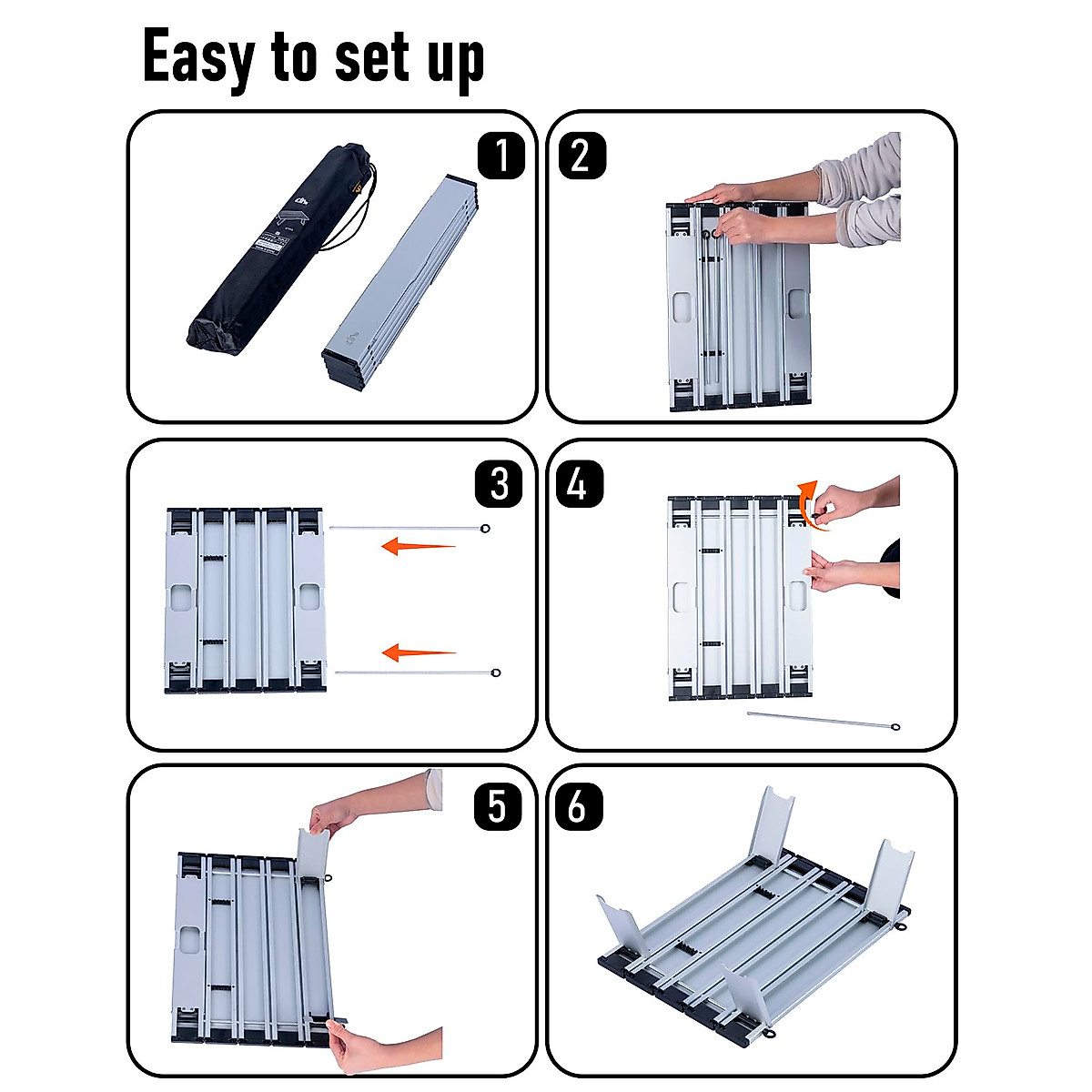 iClimb Ultralight Compact Mini Beach Picnic Folding Table with Carry Bag