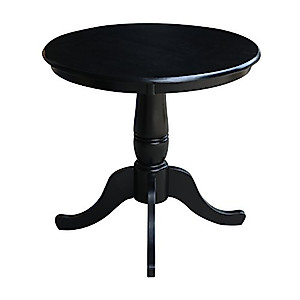 International Concepts 30-Inch Round by 30-Inch High Top Ped Table, Black
