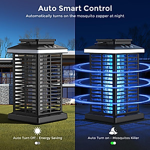 Bug Zapper Outdoor, Mosquito Zapper 2 in 1 Portable & Rechargeable Bug Zapper Outdoor with 4000mAh Battery & LED Night Light, 4000V Electric Fly Zapper for Outside,Patio,Backyard,Garden