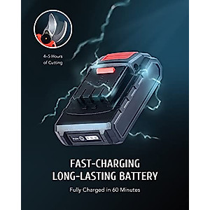 TERRADISE Cordless Electric Pruning Shears, Battery Operated Pruning Shears with 2 Rechargeable Lithium Batteries for Gardening, Professional Tree Branch Pruner, 1.2 Inch (30 mm) Cutting Diameter