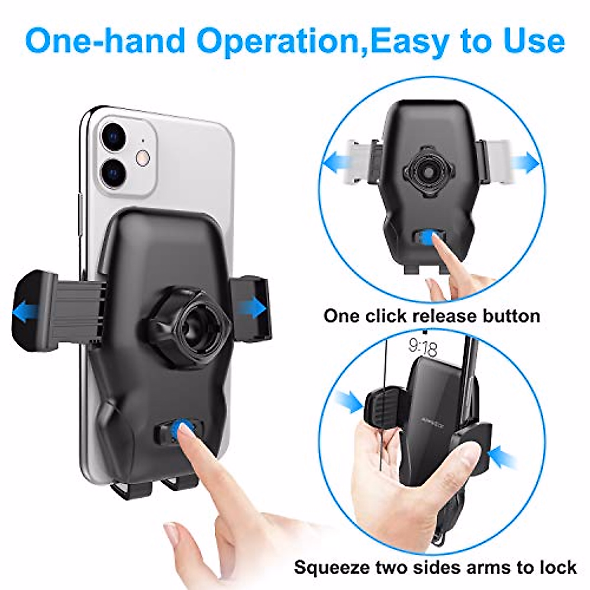 APPS2Car Car Phone Holder Mount, Universal Dashboard Windshield Phone Mount for Car, Sturdy Suction Cup Phone Holder with Strong Sticky Gel, Compatible with iPhone, Samsung and All 4-7 inch Phones