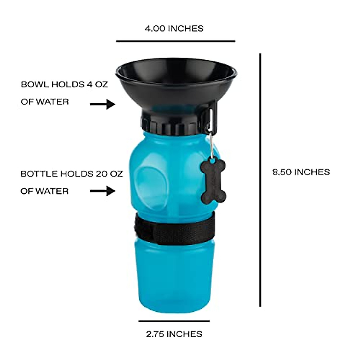Highwave AutoDogMug Dog Water Bottle BPA Free Portable Dog Water Bottle | Leak-Proof Portable Dog Water Bottle for Hiking and Traveling | Dish-Washer Safe | 20 oz