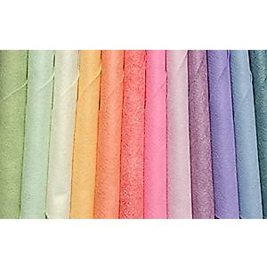Wool Felt Blend, Merino Wool and Rayon,12x18 inch, 12 Sheets (Pastel)