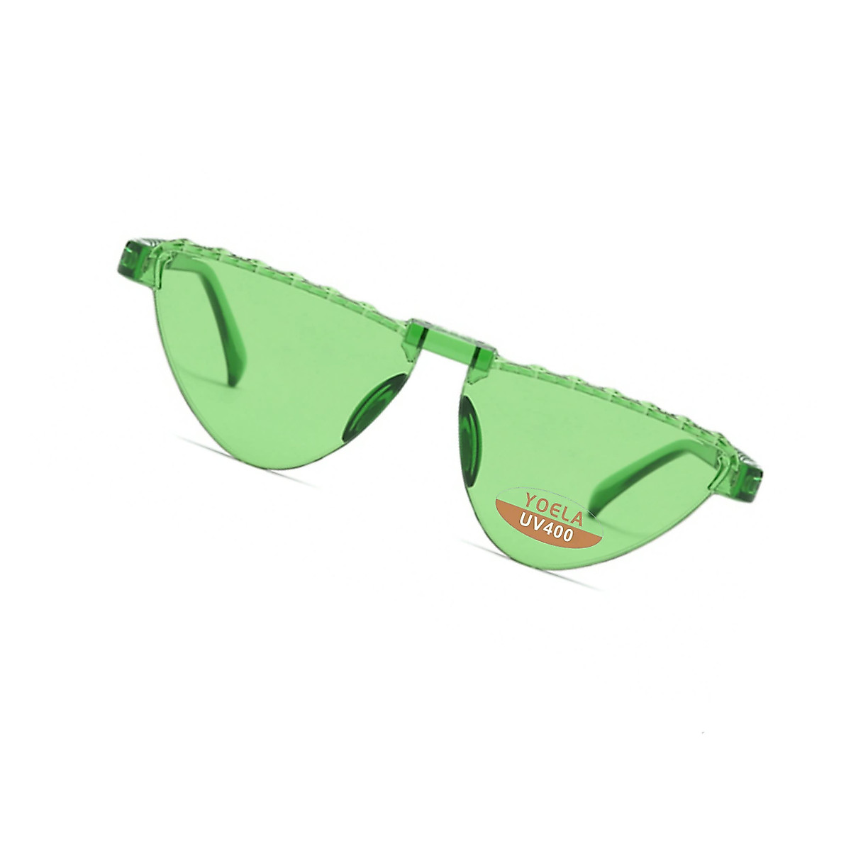 Yoela Triangle Thick Rimless Sunglasses Transparent One Piece Eyewear Colorful Glasses Party Favors