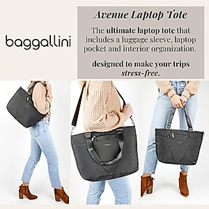 Baggallini Avenue Tote Bag, Pewter Leaves