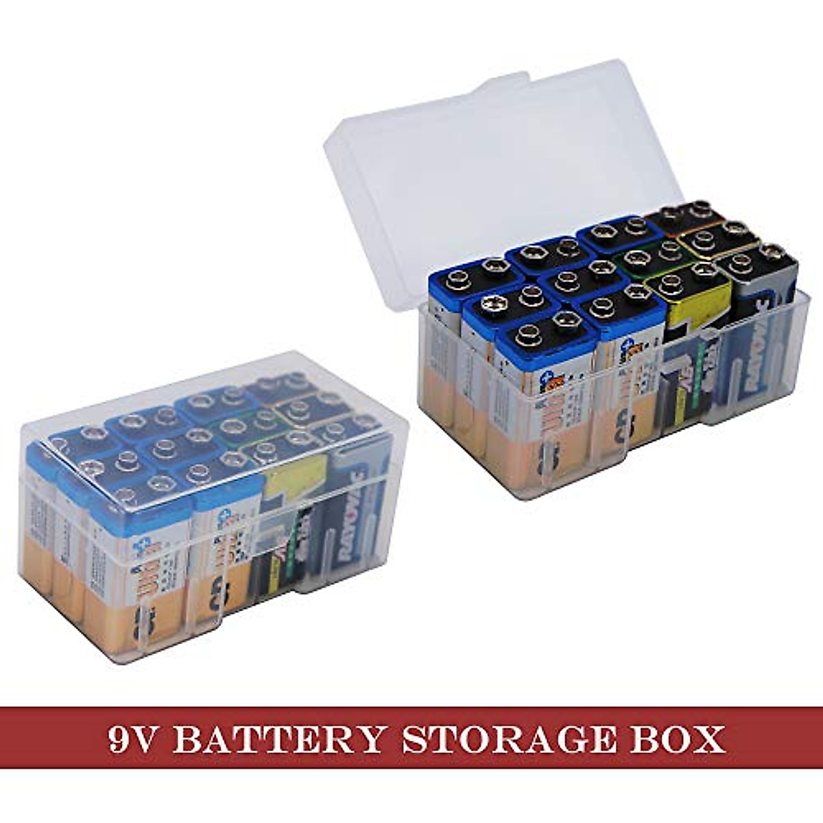 Whizzotech 9 Volt Battery Storage Case Holder Organizer Box Container for 9V Battery (Pack of 1)