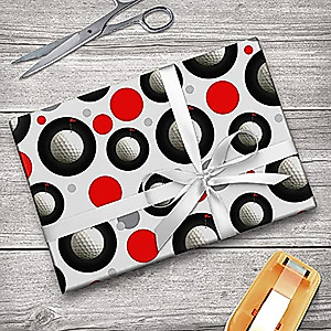 GRAPHICS & MORE Golf Ball Moon Flag Golfing Gift Wrap Wrapping Paper Roll