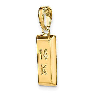 IceCarats 14K Yellow Gold Bar Necklace Charm Pendant Only