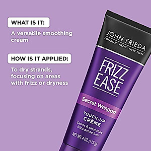John Frieda, Frizz Ease TouchUp Crème AntiFrizz Finishing Cream Helps to Calm and Smooth Frizzprone Hair 4 6pack, SECRET WEAPON, 24 Ounce, (Pack of 6)