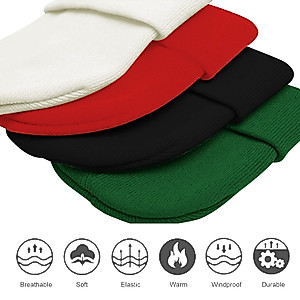 DOOVID Toddler Beanie Kids Warm Knit Beanie Hat Baby Boys Girls Knit Caps Classic Autumn Winter Hats Red