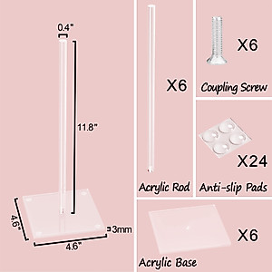 AWTBDP Acrylic Donut Stand Pack of 6, Bagel Display Tower for Dessert Table, Doughnut Holder Stacker Tower for Bridal Showers Birthday, Wedding, Baby Shower, Christmas, Party Supplies