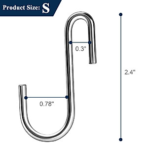 30 Pack ESFUN Heavy Duty S Hooks Pan Pot Holder Rack Hooks Hanging Hangers S Shaped Hooks for Kitchenware Pots Utensils Clothes Bags Towels Plants