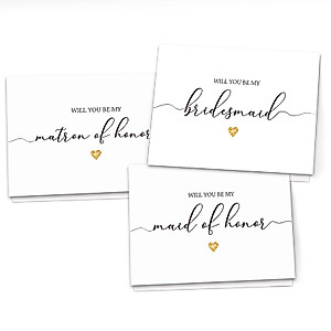 Spercy 11 Bridesmaid Proposal Cards with Envelope, 8 Will You Be My Bridesmaid, 2 Will You Be My Maid of Honor, 1 Will You Be My Matron of Honor