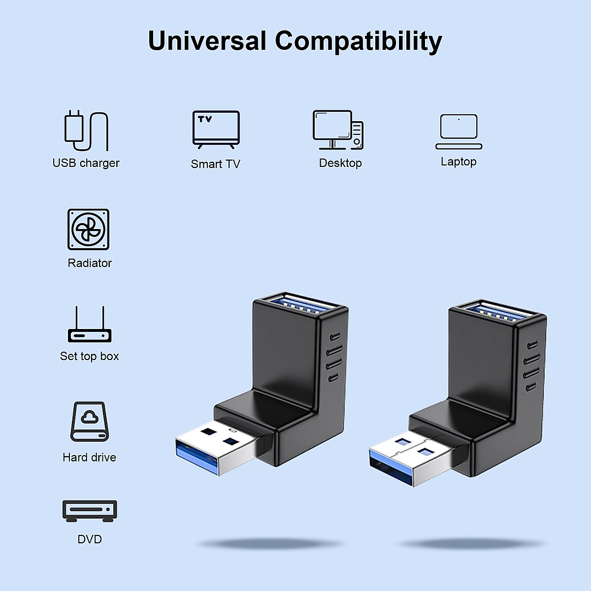 Oxsubor USB 3.0 Adapter 90 Degree Male to Female Combo Vertical Up and Down Angle Coupler Connector