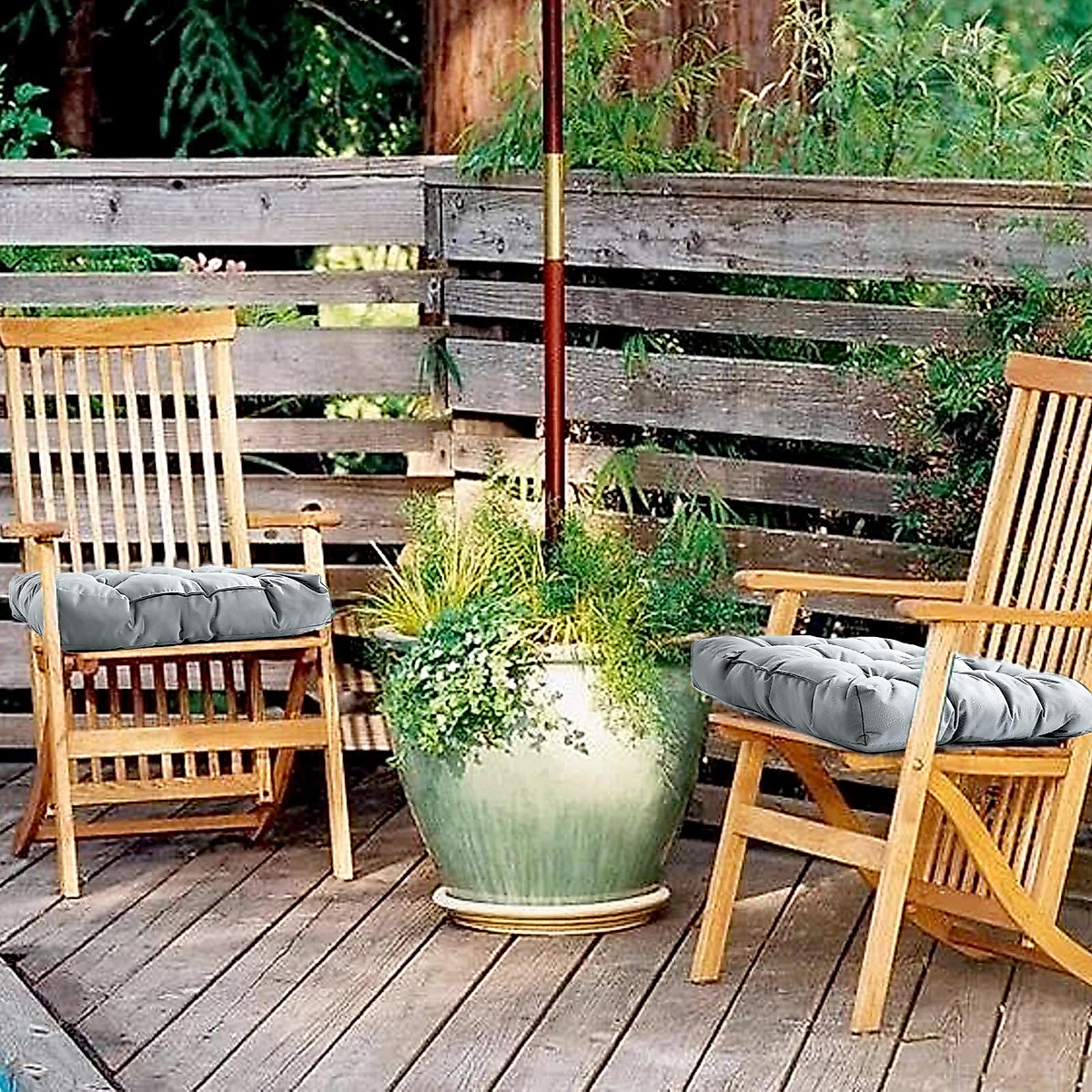 HOMBYS Waterproof Outdoor Chair Cushions, Patio Chair Cushions for Outdoor Furniture Shredded Memory Foam Filling, Floor Pillow for Adults, 22" x 22"Square Chair Pads, Soft and Durable