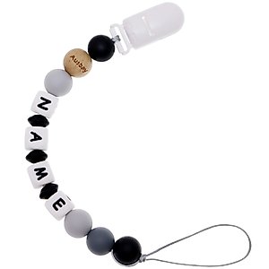 Personalized Multicolor Stroller Clip with Name (Black)