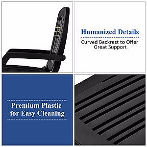 Giantex Chaise Lounge Outdoor, 6 Adjustable Backrests Lounge Chair Recliner, Outdoor Furniture for Patio Poolside Garden, Foldable Sun Lounger with Wheels (2, Black)