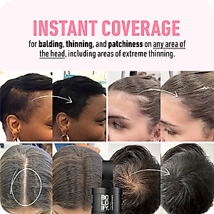 Hair Fiber (Dark Brown) + Hairline Powder (Dark Brown): Boldify Build & Conceal Bundle - Undetectable Hair Thickener for Fine Hair, Instant Stain-Proof Root Touchup Powder, For Men & Women