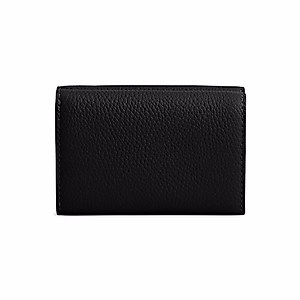 Coach Women's Essential Polished Pebble Mini Trifold Wallet, B4/Black, One Size