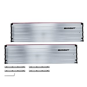 Milescraft 1408 Guide Rails – 55 Inch Rail Extensions for Milescraft 1409 Track Saw Guide. Extend Range to Over 8 Feet. All-Aluminum Construction. Includes 4 Rail Connectors