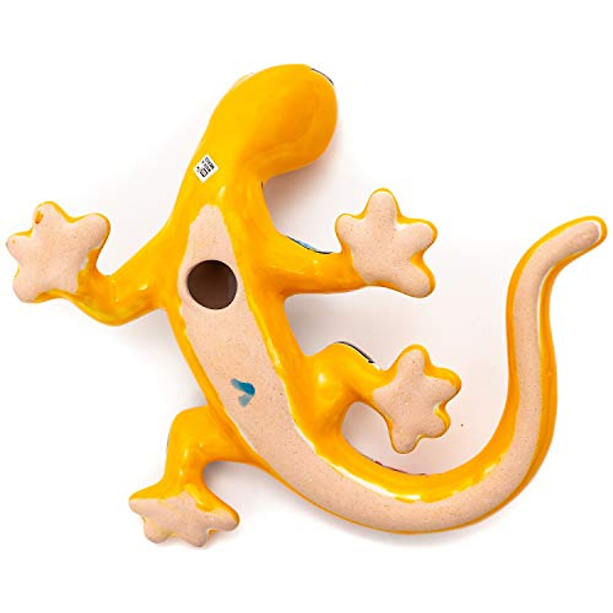 Enchanted Talavera Pottery Hand Painted Mexican Ceramic Garden Creatures Gecko Salamander Frog Butterfly Dragonfly Animals Butterflies Reptiles Wall Décor Art (Medium 10 x 9 Marigold)