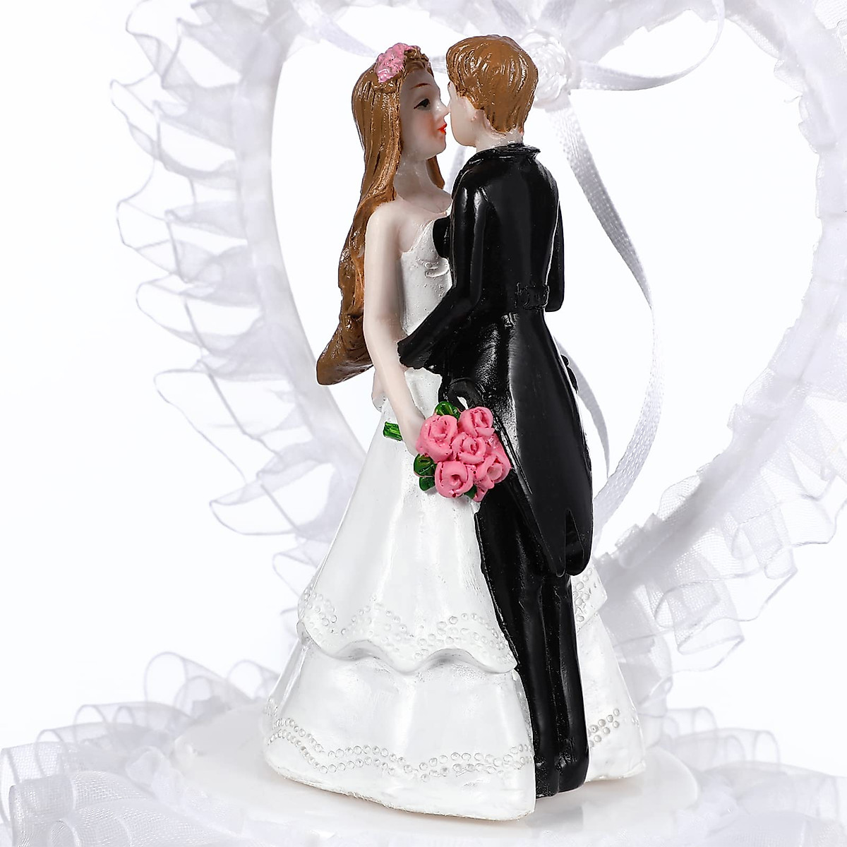 Abaodam Bride & Groom Cake Topper Couple Cake Decoration for Wedding Engagement Party Mr and Mrs Anniversary