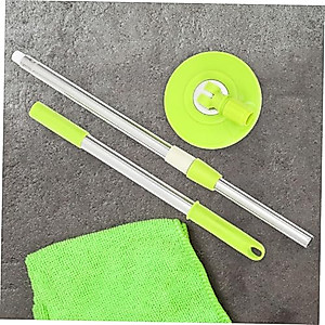 Hemoton 2pcs Rotating Mop Rod Mop Handles Telescopic Mop Handle Stick Domestic Straight Mop Rods Mop Handle Replacement Stick Commercial Cleaning Mop Handle Mop Poles Green Stainless Steel