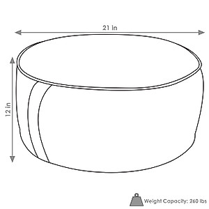 Sunnydaze 17-Inch Square Beach-Bound Stripe Indoor and Outdoor Decorative Throw Pillows Set of 2 with Zipper Closures and Inserts and Indoor and Outdoor Inflatable Ottoman Bundle