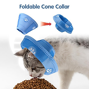 Jaxbo Soft Cat E Collar，Cat Recovery Collar，Adjustable Cat Cone Collar Elizabethan Collar Does Not Block Vision