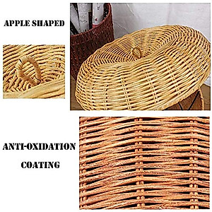 garbage can Rattan Trash Can Kitchen Round Step Trash Can With Lid Removable Inner Buckets,mini Bamboo Pedal Garbage Bin For Livingroom Kitchen Trash Cans ( Color : B , Size : 19x19x28cm(7x7x11inch) )