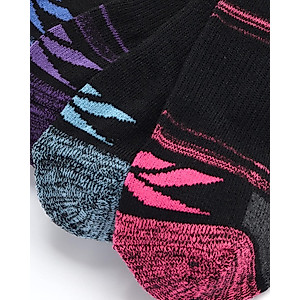 Reebok Women's Low Cut Socks - 6 Pack Soft Cushioned Athletic No Show Socks - Breathable Sports Socks for Women (Size: 4-10), Size 4-10, Stripe Pink/Black
