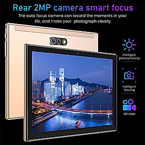 HD Tablet, WiFi Bluetooth Android Voice Call Game Tablet,10 Inch IPS Display Screen,WiFi,2GB RAM+16GB ROM,4000mAh,Android 5.1 System, Gift for Family (Gold)