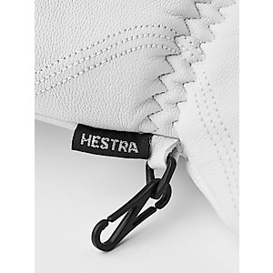Hestra Winter Ski Gloves: Mens and Womens Leather Box Cold Weather Mittens, Off White, 7