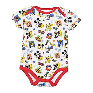 Disney Mickey Mouse Donald Duck Pluto Newborn Baby Boys 5 Pack Cuddly Bodysuits Mickey Mouse Clubhouse 6-9 Months