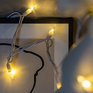 YULETIME 66 Feet 200 Count Color Changing LED String Lights with 10 Modes Remote Control, Warm White/Multicolor Variable Color Christmas Lights (White Wire)