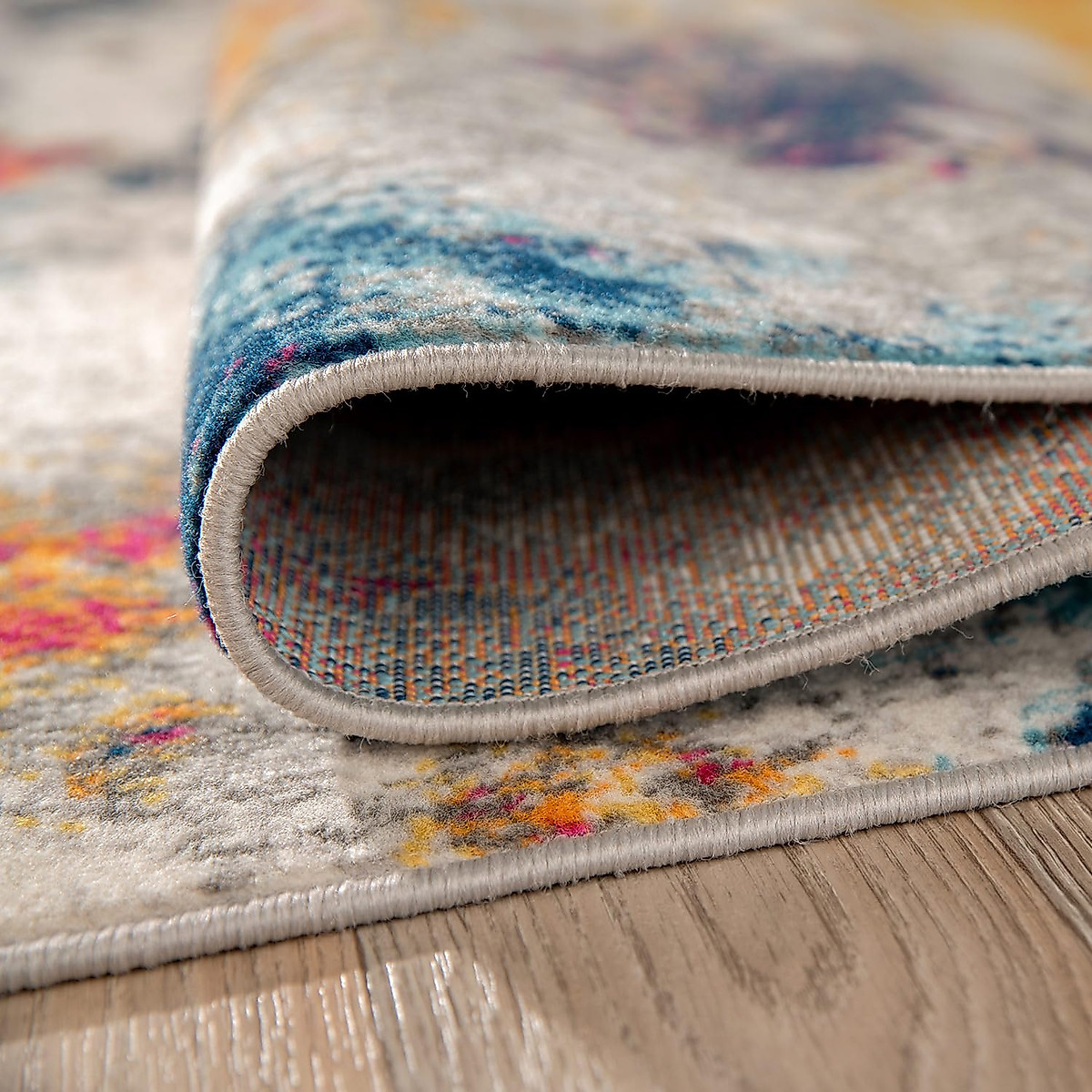 Rugshop Distressed Abstract Watercolor Area Rug 9' x 12' Multi