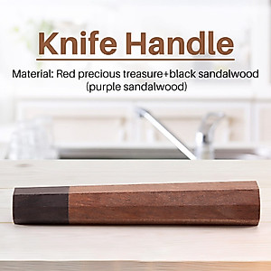 TAMOSH DIY Blank Japanese Kitchen Knives Chef Knife Replacement Octagonal Wooden Handle