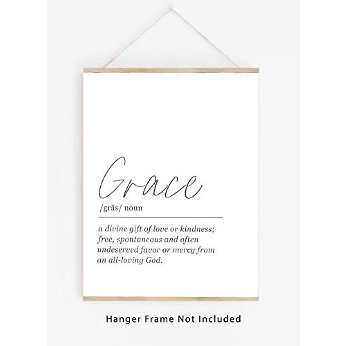 GRACE Definition Wall Art - 11x14 UNFRAMED Print - Black and White Minimalist, Dictionary-Style Quote Typography Decor. A Great Inspirational, Spiritual Gift