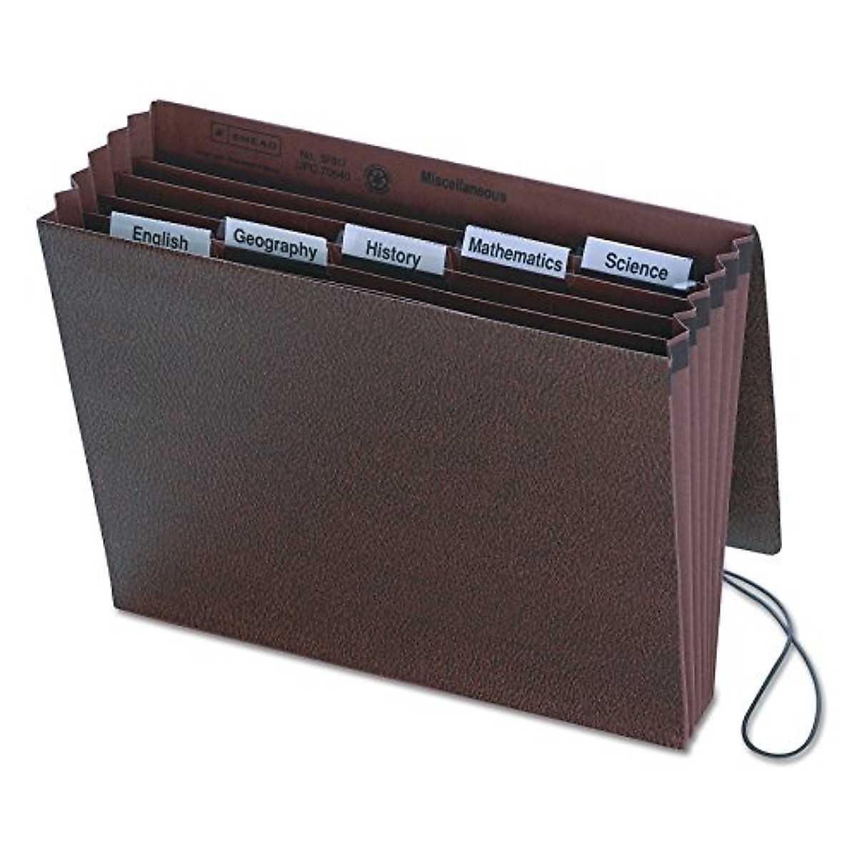 Smead School Subject File Organizer, Flap and Elastic Cord Closure, 6 Pockets, Letter Size, Redrope (70540)