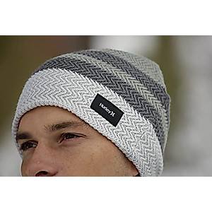 Hurley Men's Winter Hat - Loose Knit Marled Beanie, Black