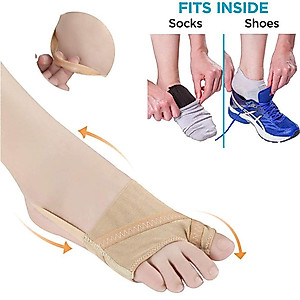 Toe Splints Corrective Socks, Day Night Hallux Valgus Bunion Brace Straightener, Toe Arthritis Pain Relief Hammer Overlapping Big Bones Orthopedic Cushioned Soft Silicone Sleeve Wrap (S)